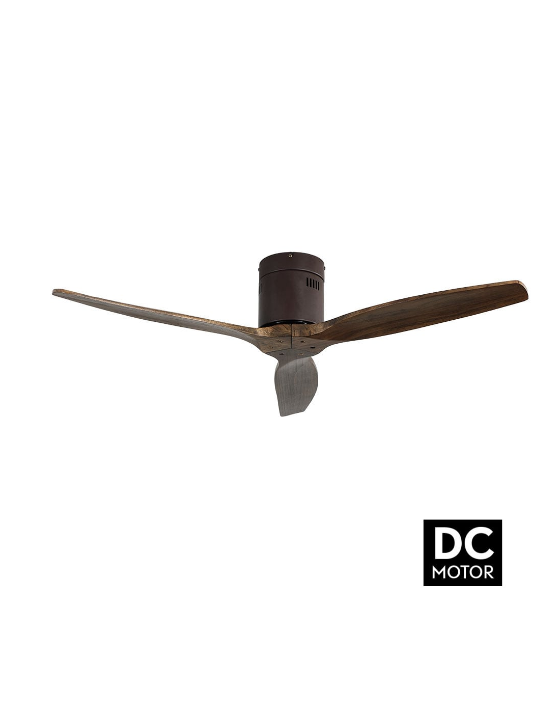 Ventilador Dc Aguilon Marron 3 Aspas Roble 5 Velocidades Sin Luz Remoto ...